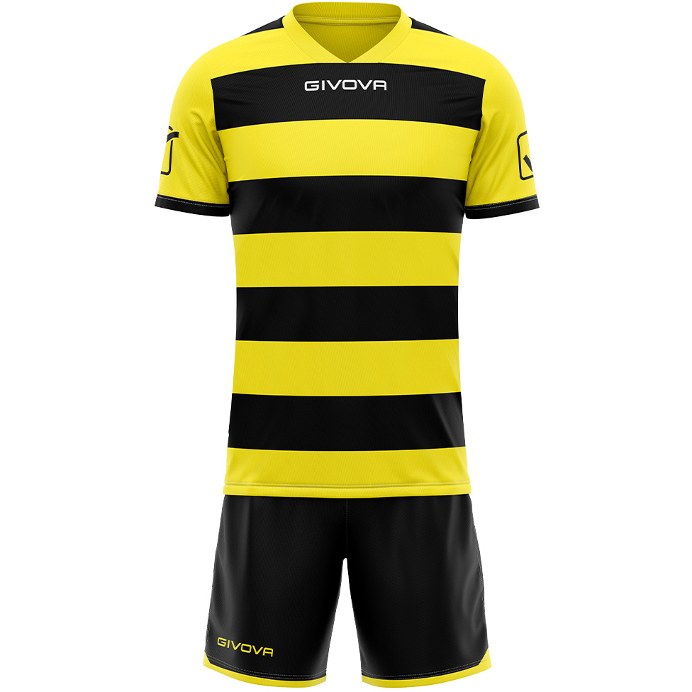 Givova Completo da rugby Maglia con pantaloncini nero/giallo ...