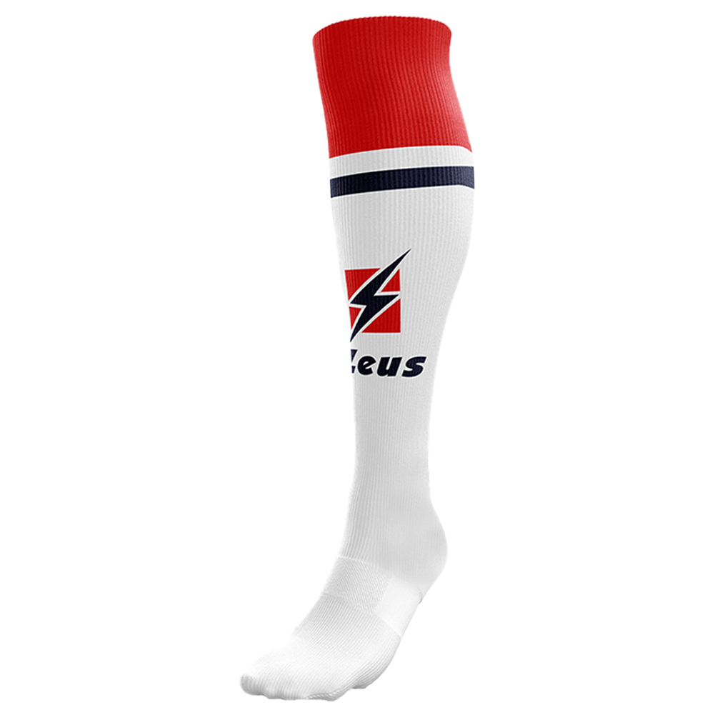Zeus Calza United Chaussettes de foot blanc rouge | sport-outlet.fr