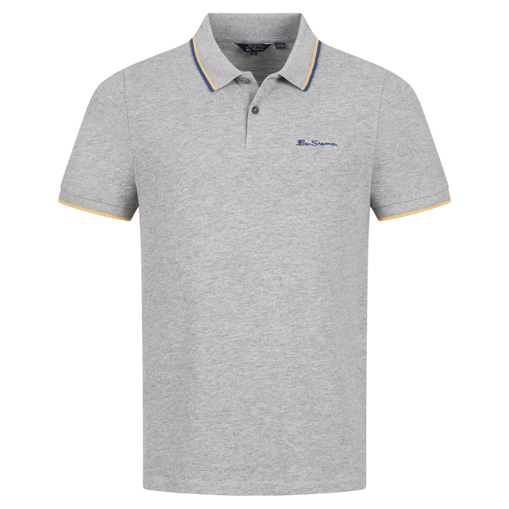 BEN SHERMAN Twin Tipped Men Polo Shirt 0076270G-GREY MARL | SportSpar.com