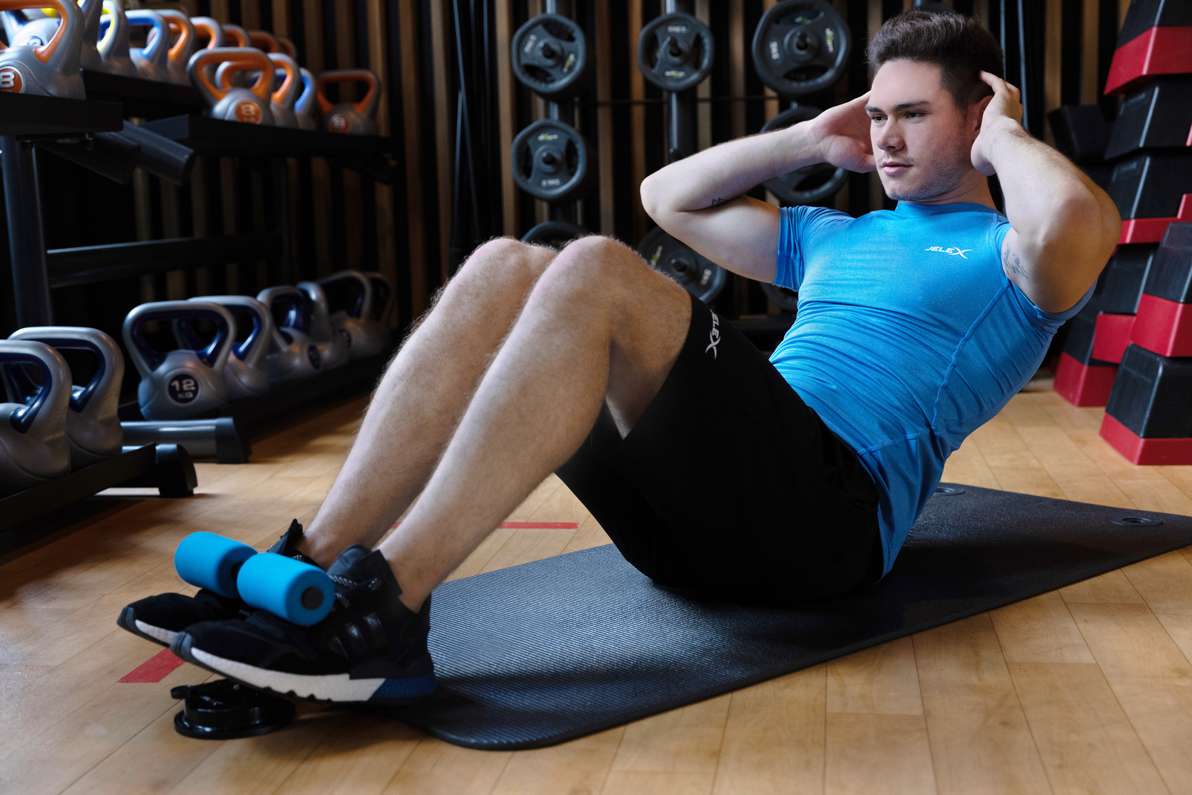 JELEX 6Pack Barre sit-up Aide au redressement assis bleu | sport-outlet.fr