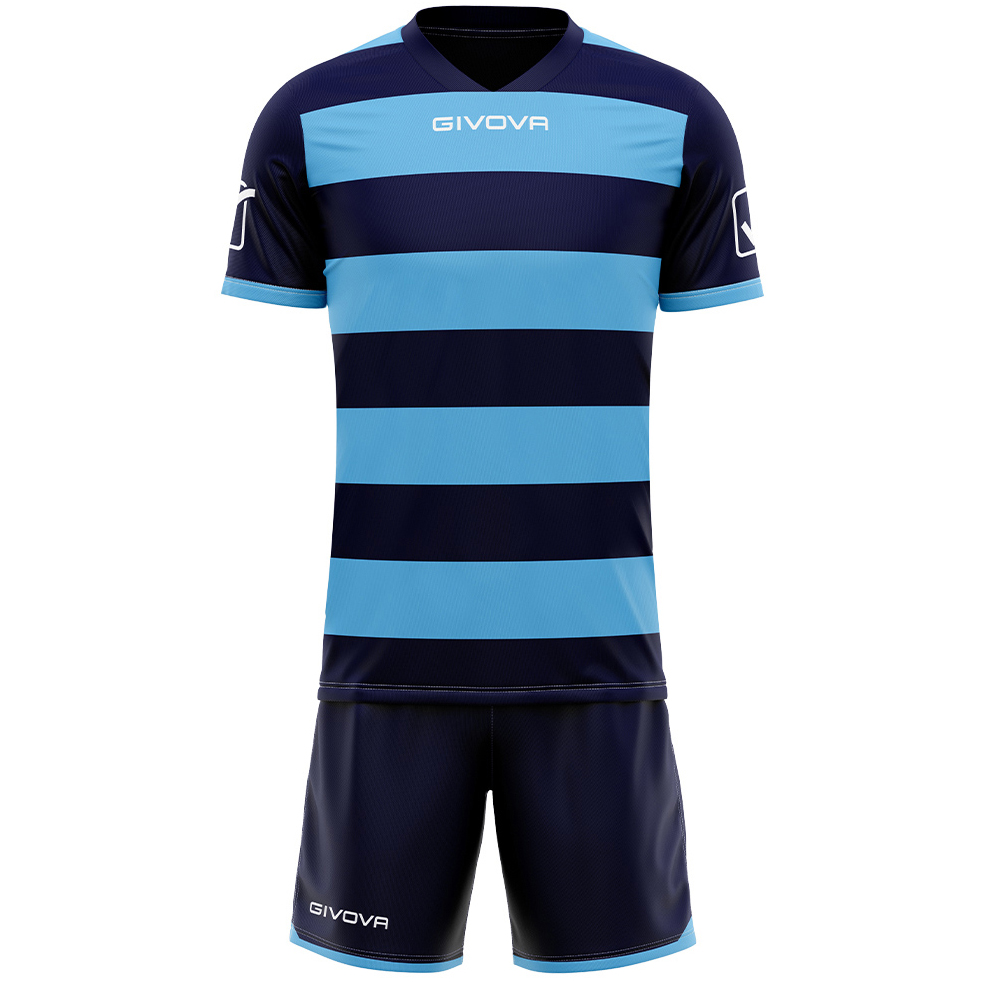 Givova Rugby Kit Jersey with Shorts navy/light blue | SportSpar.com