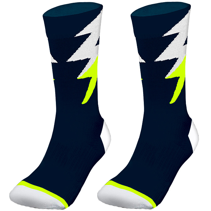 Zeus Thunder long special training socks navy neon yellow | SportSpar.com