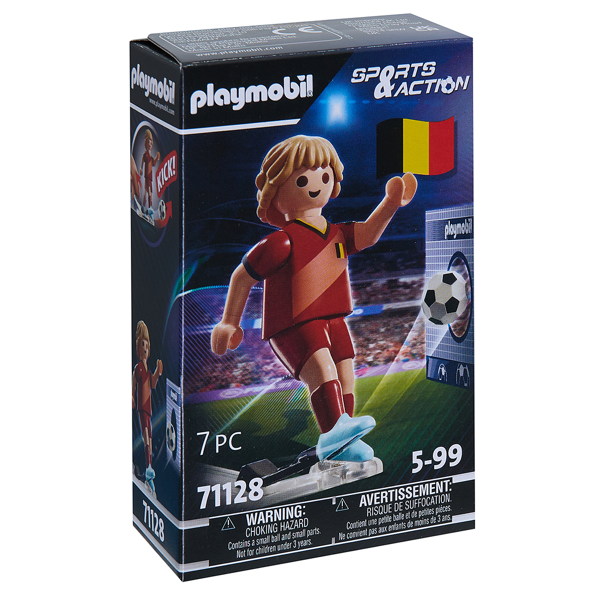 PLAYMOBIL® Belgische voetballer met doelmuur 71128 | sport-korting.nl