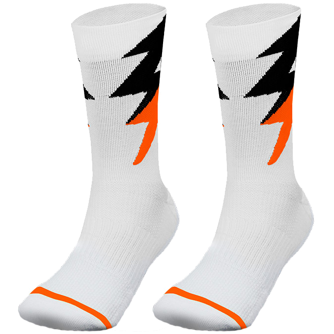 Zeus Thunder long special training socks white orange | SportSpar.com