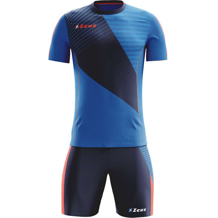 Zeus Kit Alex Men Football Kit with Shorts royal blue solar red ...